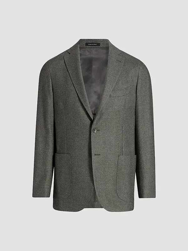 SAKS FIFTH AVENUE Wool, Cotton & Cashmere Single-breasted Sport Coat - Grey