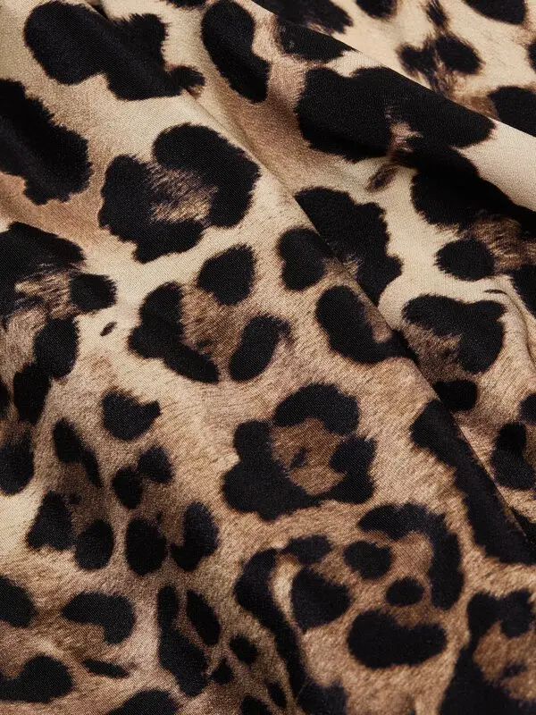RODARTE Leopard Print Silk Bow-strap Gown