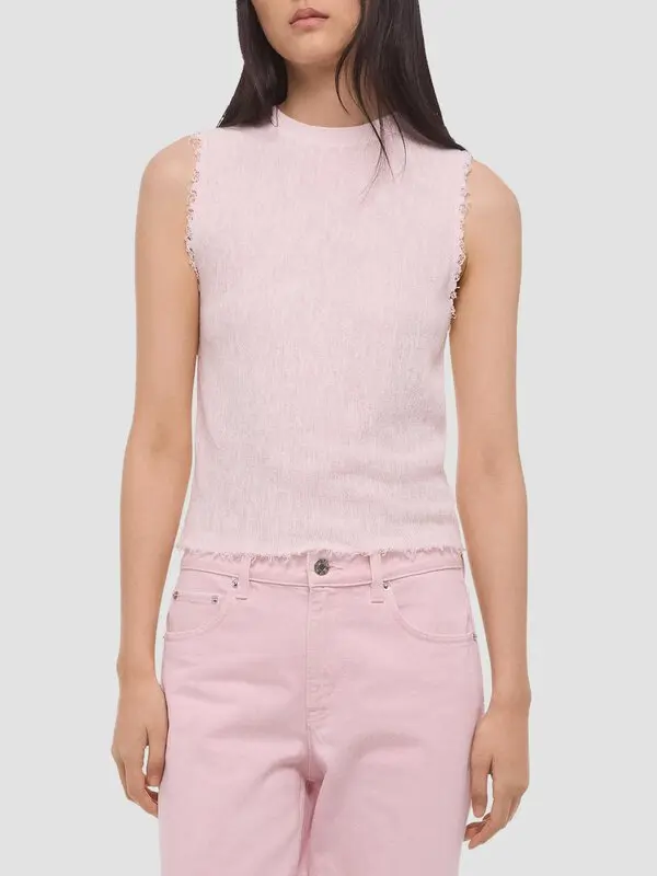 Helmut Lang Raw-edge Linen-cotton Tank