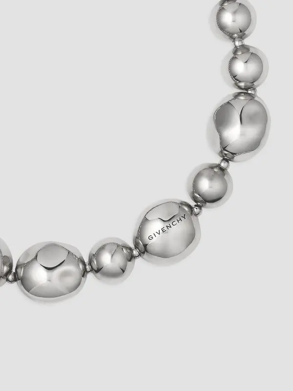 Givenchy Sculpted Gem Necklace In Metal - Silvery