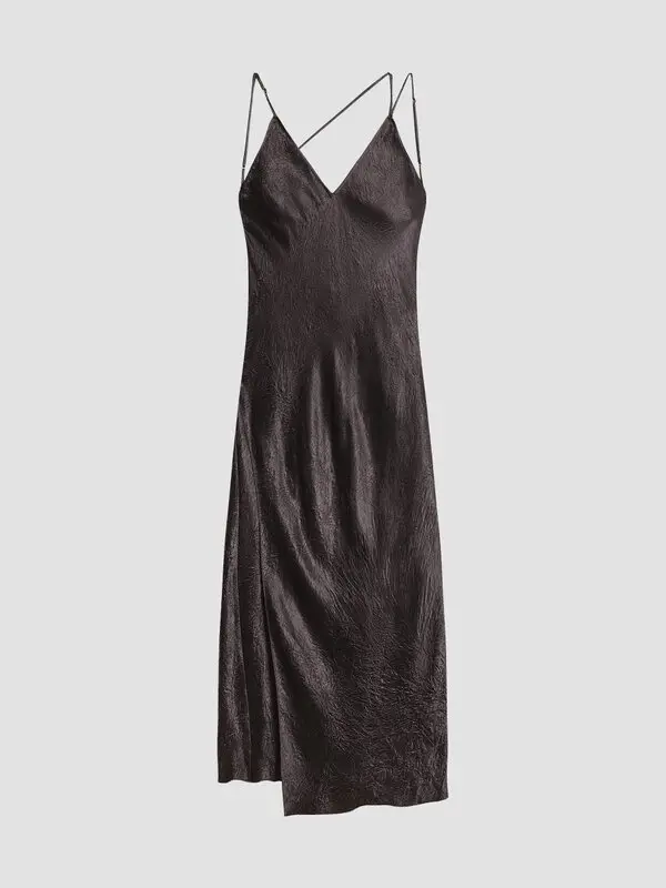 Helmut Lang Crinkled-effect Midi Slipdress