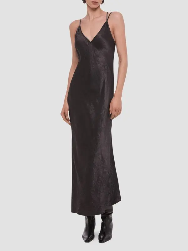 Helmut Lang Crinkled-effect Midi Slipdress