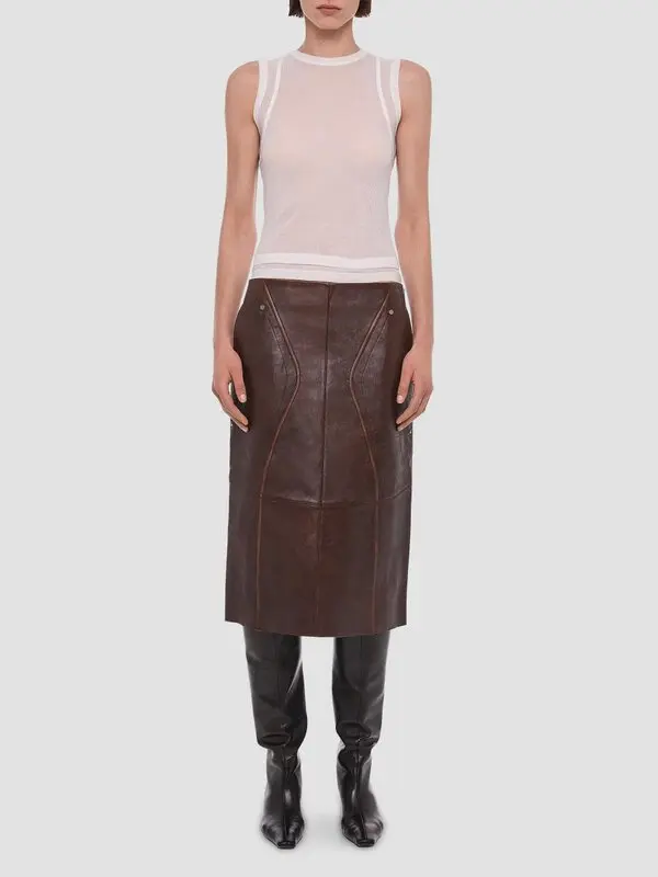 Helmut Lang Leather Skirt