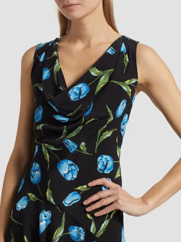 RODARTE Tulip Silk Crepe Asymmetrical Midi-dress
