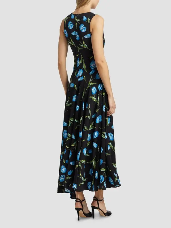 RODARTE Tulip Silk Crepe Asymmetrical Midi-dress