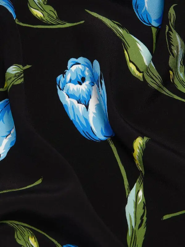 RODARTE Tulip Silk Crepe Asymmetrical Midi-dress