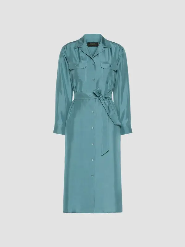 Max Mara Silk Shirt Dress - Blue