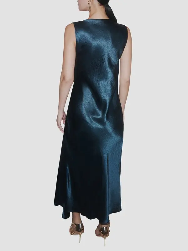 Marella Lightweight Satin Dress - Aviation
