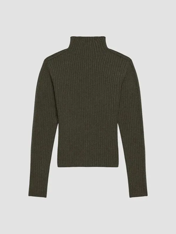 Helmut Lang Rib-knit Wool Sweater - Thyme