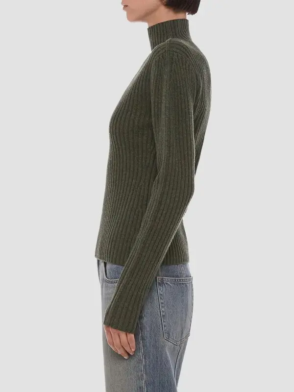 Helmut Lang Rib-knit Wool Sweater - Thyme