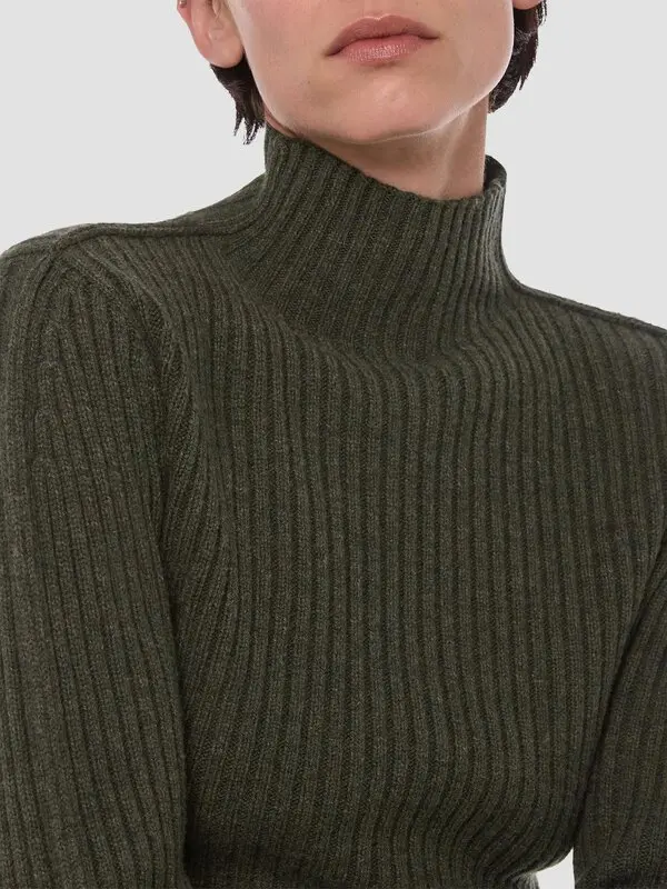 Helmut Lang Rib-knit Wool Sweater - Thyme