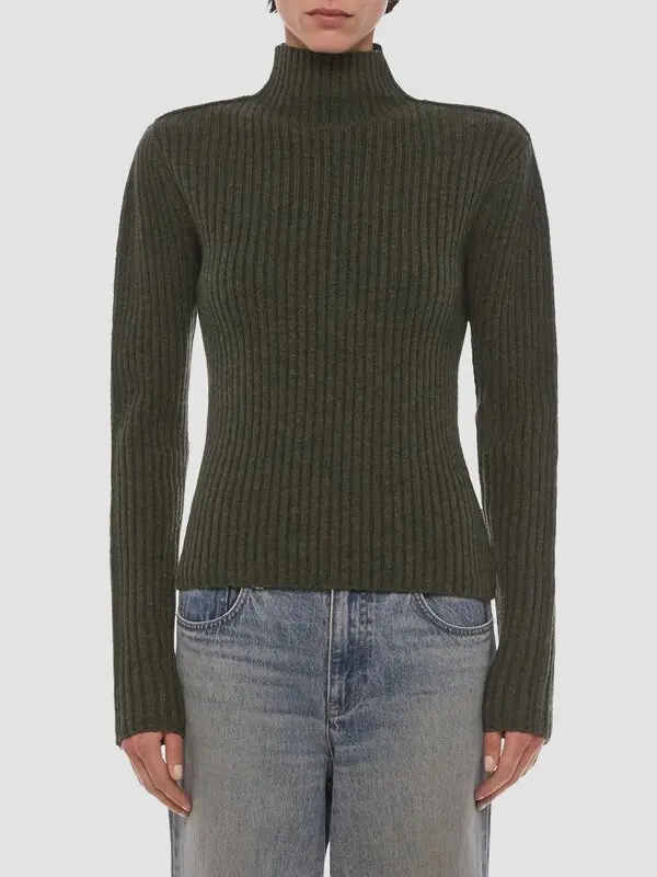 Helmut Lang Rib-knit Wool Sweater - Thyme