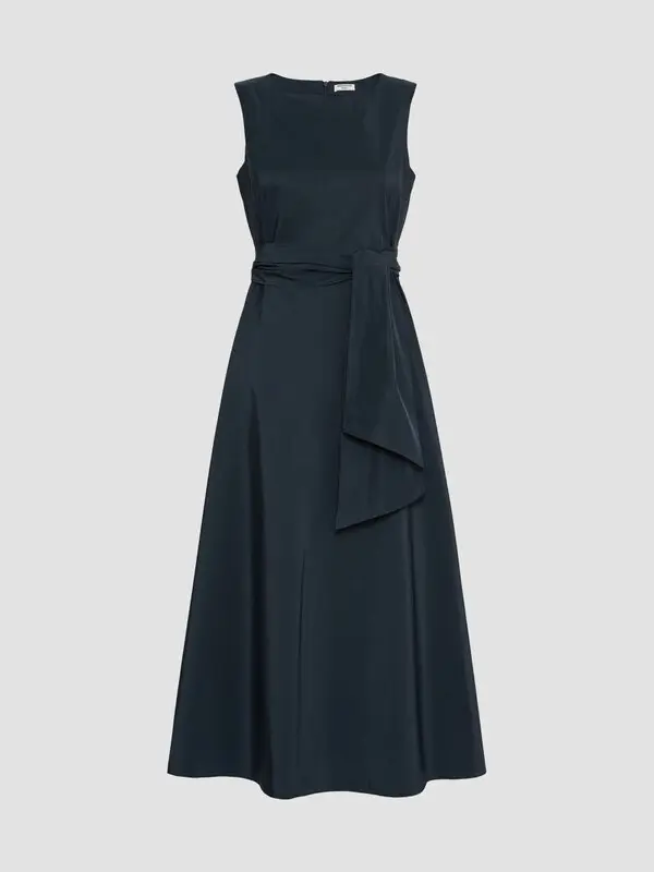 Max Mara Flared Taffeta Dress - Navy