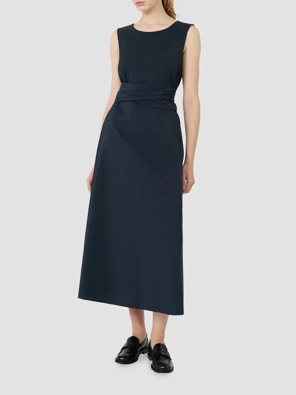 Max Mara Flared Taffeta Dress - Navy