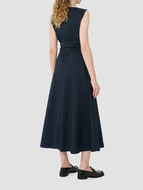 Max Mara Flared Taffeta Dress - Navy