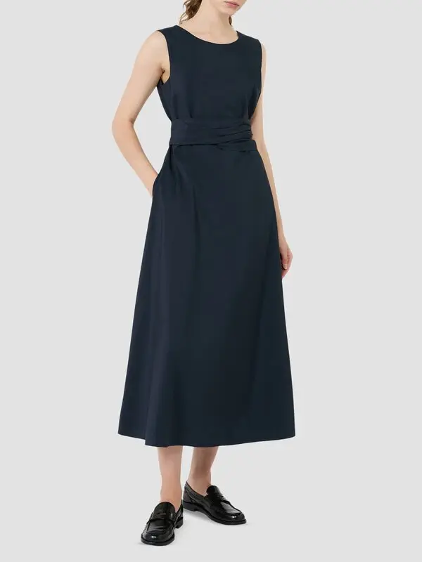 Max Mara Flared Taffeta Dress - Navy