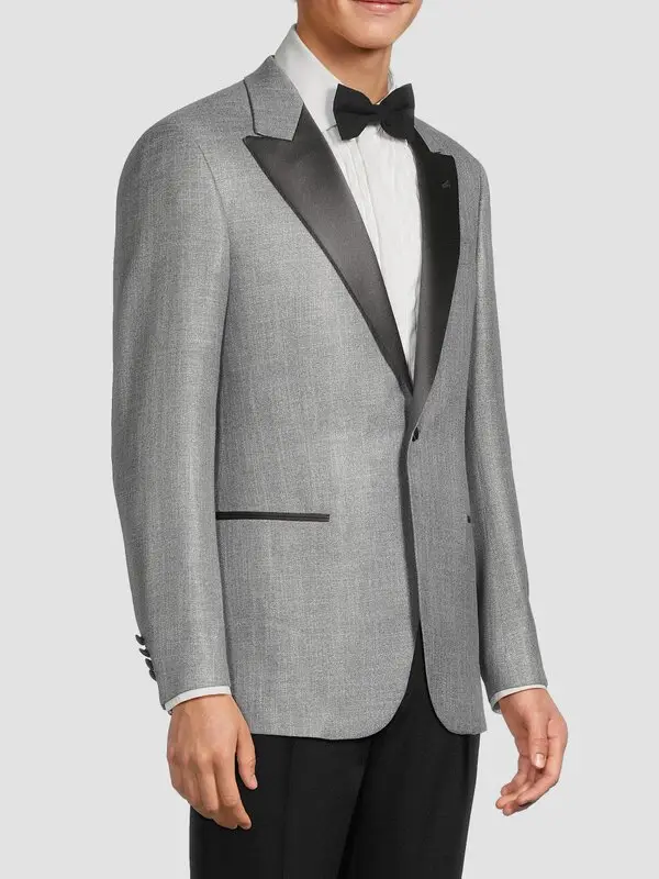 Emporio Armani Satin-lapel Woven Dinner Jacket