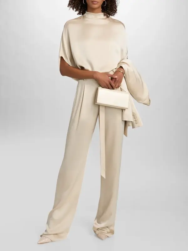Lapointe Satin Cape T-shirt - Sand