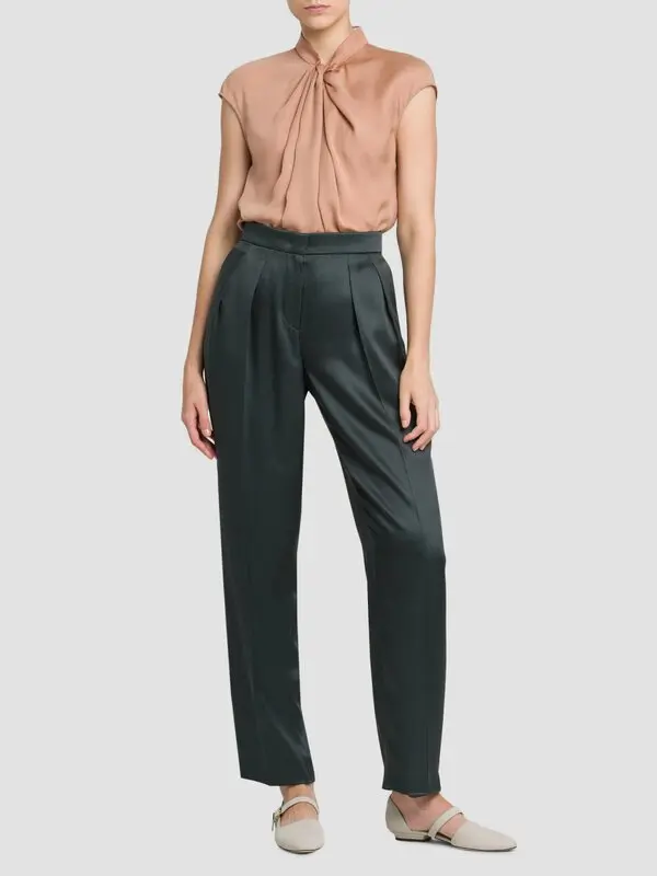 Giorgio Armani Double Silk Satin Trousers