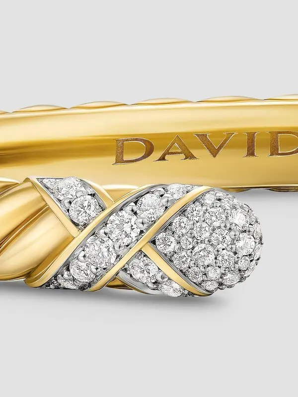 David Yurman Sculpted Cable X Cuff Bracelet In 18k Yellow Gold