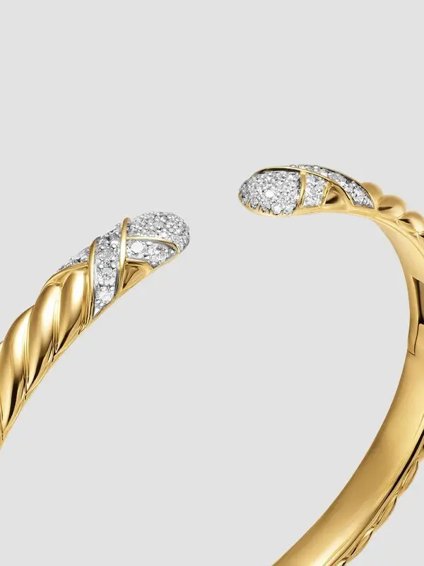 David Yurman Sculpted Cable X Cuff Bracelet In 18k Yellow Gold