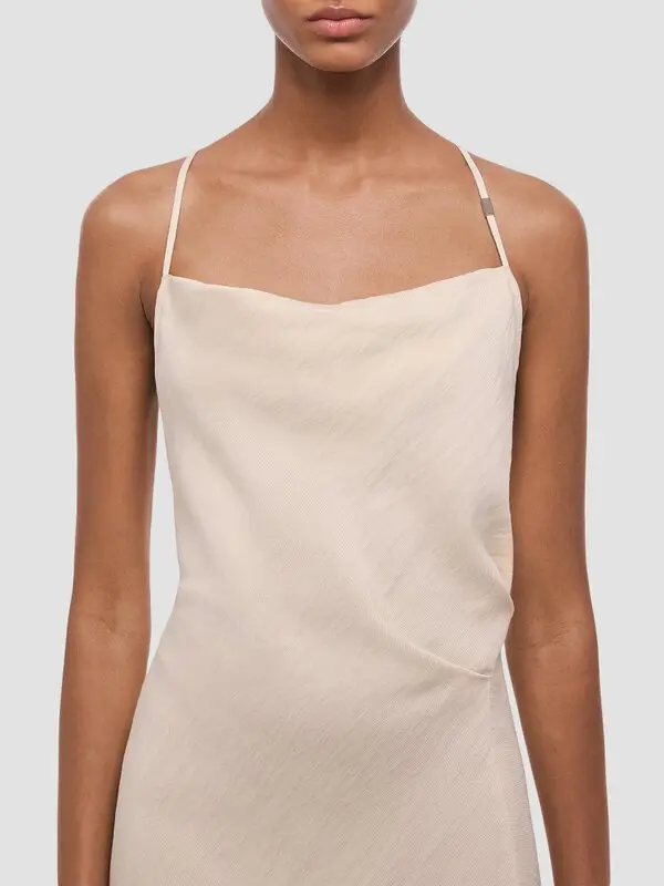 Helmut Lang Knot Open Back Asymmetric Mini-slipdress