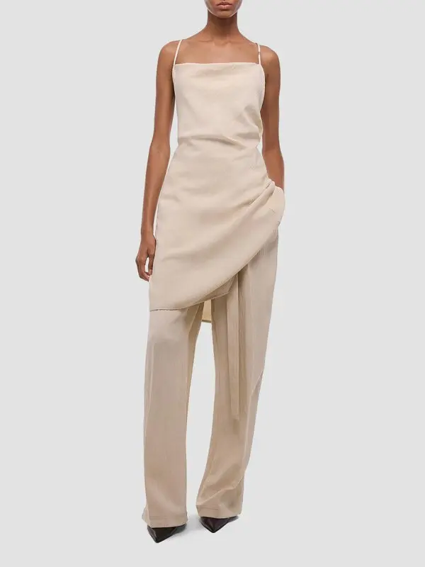Helmut Lang Knot Open Back Asymmetric Mini-slipdress