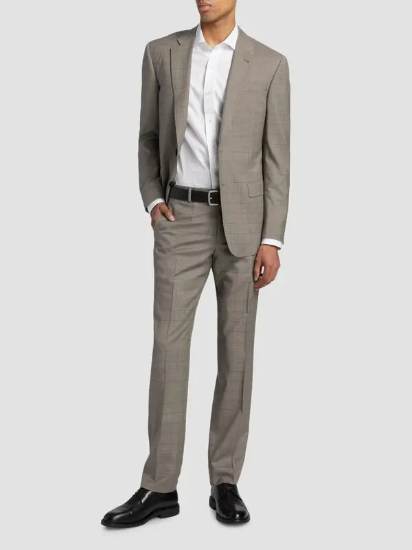 Giorgio Armani Windowpane Plaid Wool Suit