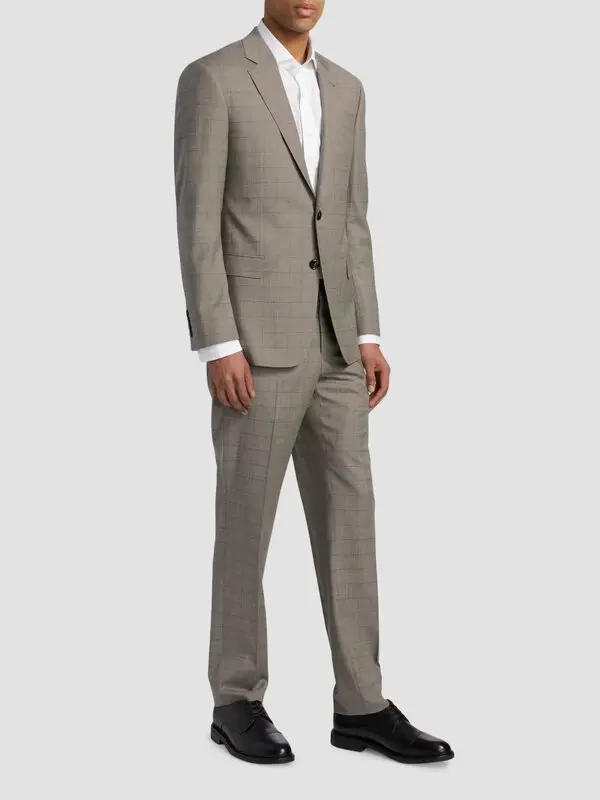 Giorgio Armani Windowpane Plaid Wool Suit
