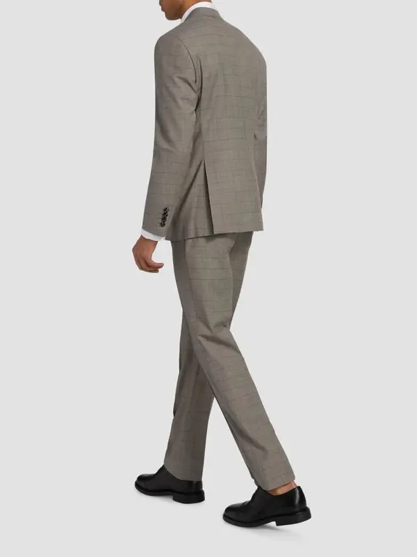 Giorgio Armani Windowpane Plaid Wool Suit
