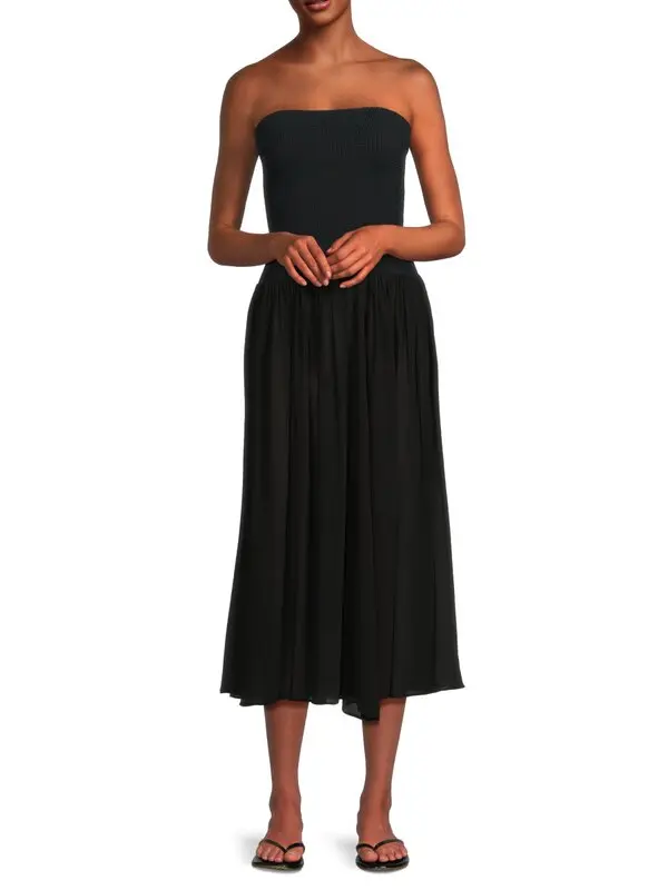 Hunza G Strapless Hybrid Midi-dress