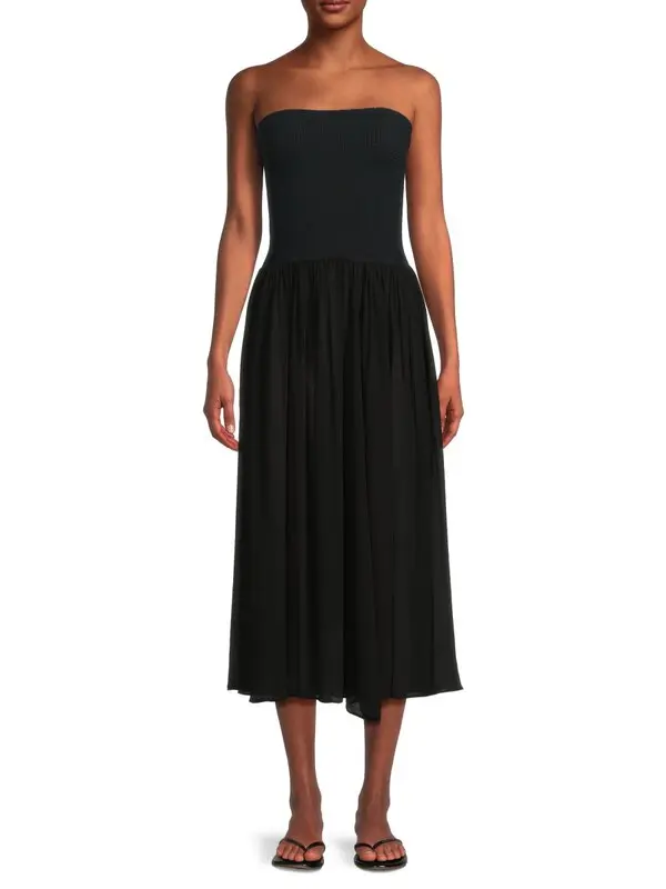 Hunza G Strapless Hybrid Midi-dress