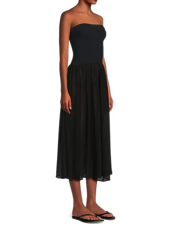 Hunza G Strapless Hybrid Midi-dress