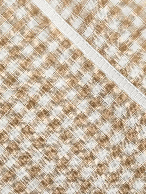 REFORMATION Everett Gingham Linen Midi-dress