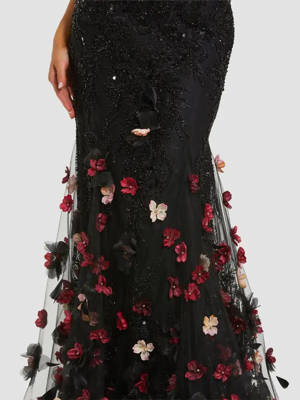 Mac Duggal Embellished Strapless Mermaid Gown - Black Multi