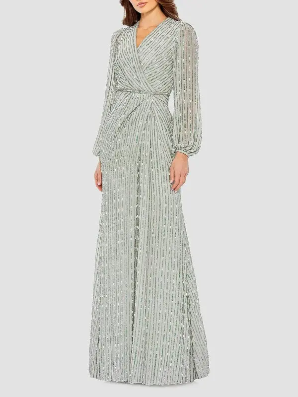 Mac Duggal Embellished Surplice Gown