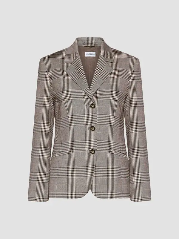 Marella Prince Of Wales Blazer - Chocolate