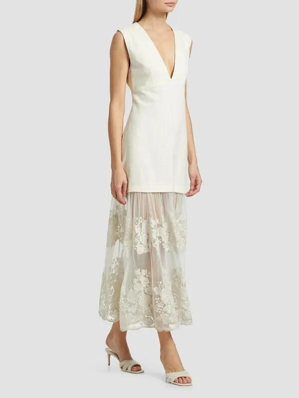 Sea Arielle Lace Linen Midi-dress