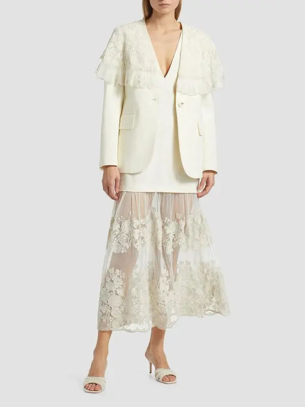Sea Arielle Lace Linen Midi-dress