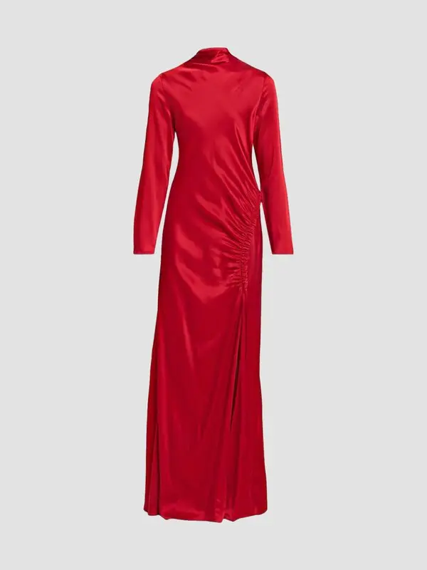 Lapointe Satin Gathered Tab Gown