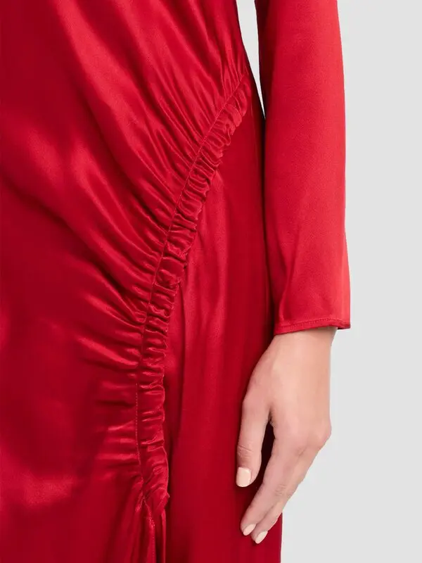 Lapointe Satin Gathered Tab Gown