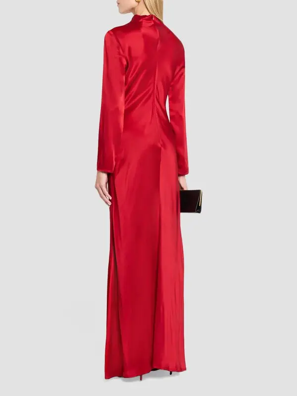 Lapointe Satin Gathered Tab Gown