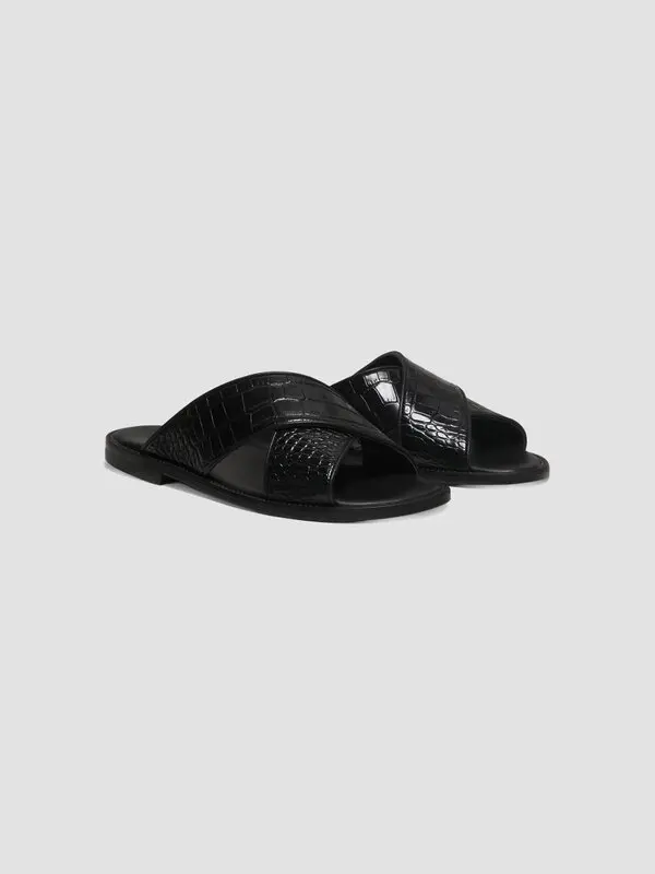 Manolo Blahnik Otawi Leather Sandals - Black