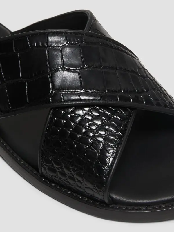 Manolo Blahnik Otawi Leather Sandals - Black