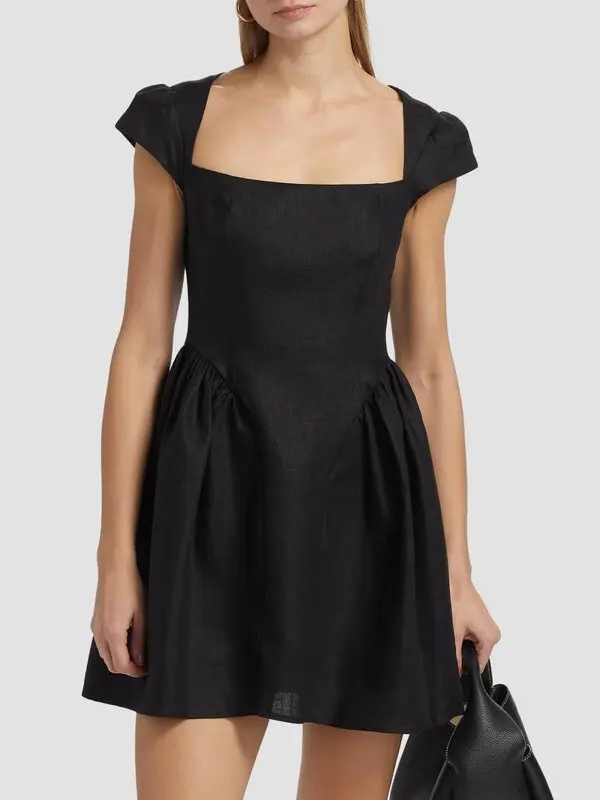 REFORMATION Oaklyn Linen A-line Minidress
