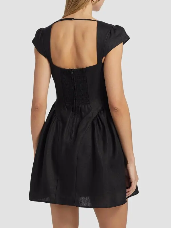 REFORMATION Oaklyn Linen A-line Minidress