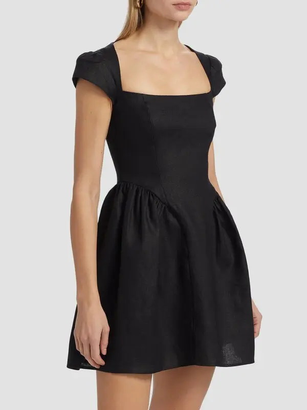 REFORMATION Oaklyn Linen A-line Minidress
