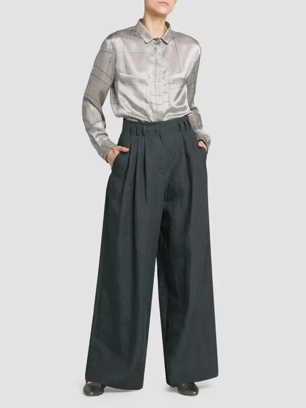 Giorgio Armani Compact Linen Trousers