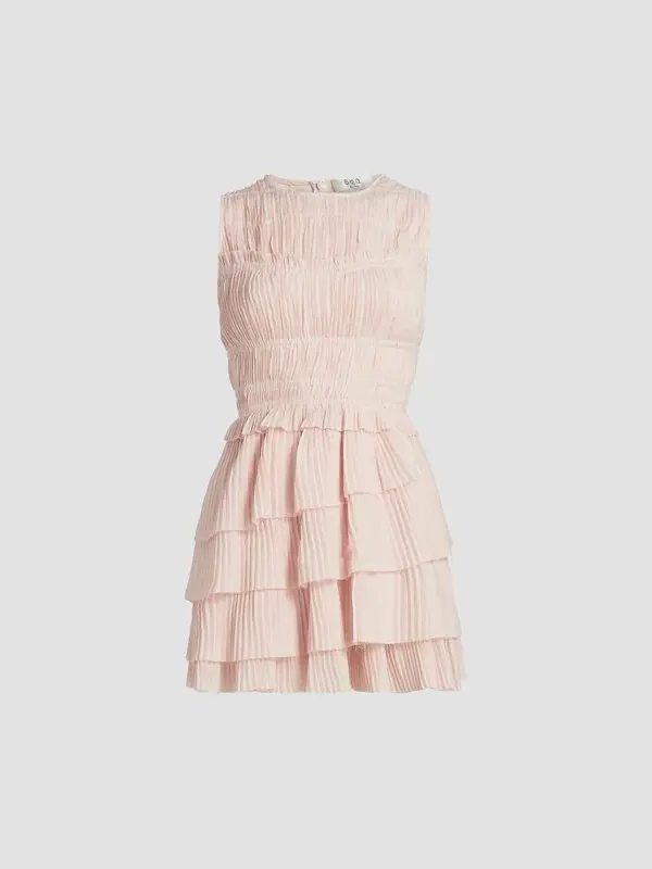 Sea Thalia Pleated Sleeveless Minidress - Blush