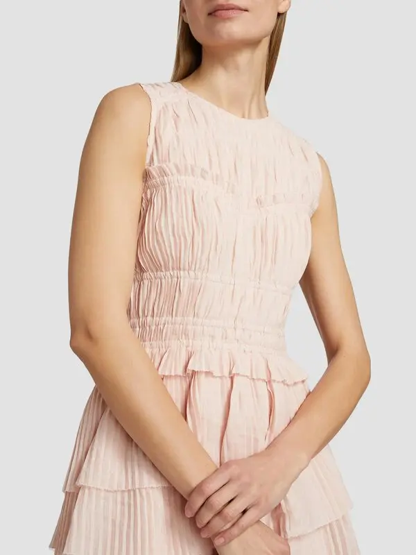 Sea Thalia Pleated Sleeveless Minidress - Blush